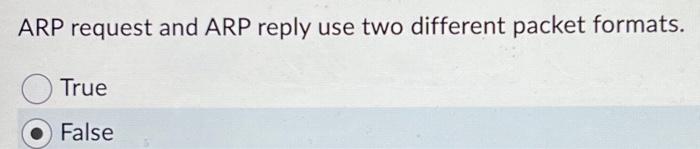 Solved ARP request and ARP reply use two different packet | Chegg.com