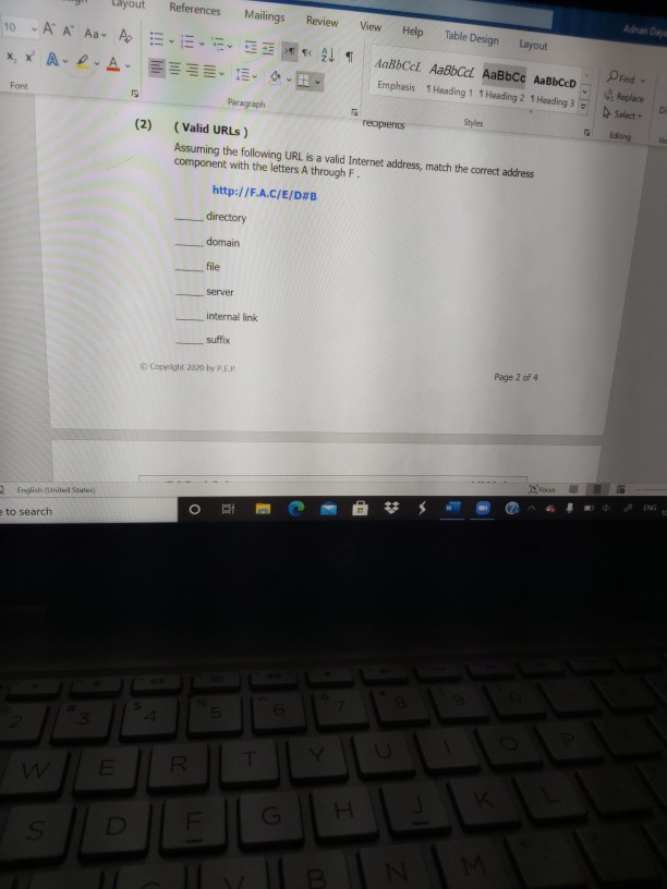 Solved View Table Design Layout References Mailings Review | Chegg.com