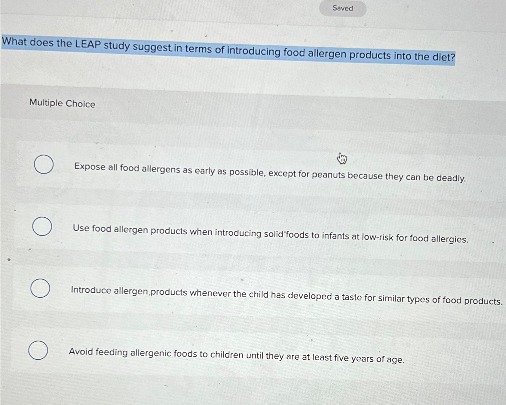 Solved What does the LEAP study suggest in terms of | Chegg.com