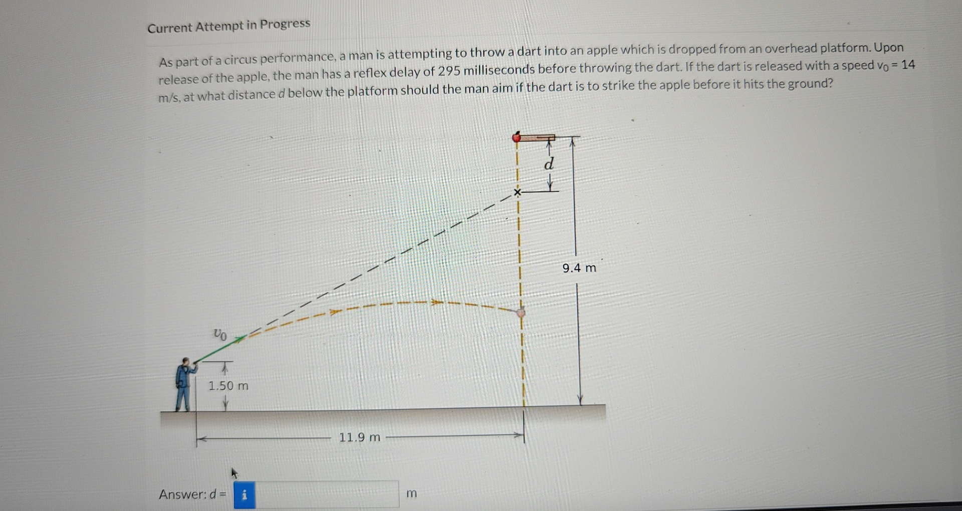 Solved Current Attempt in ProgressAs part of a circus | Chegg.com