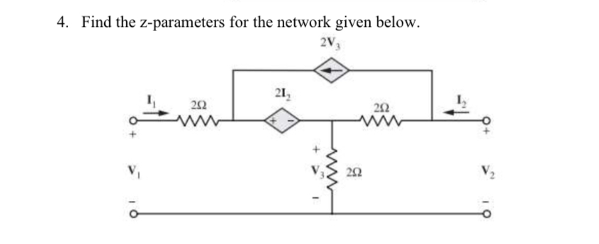 Solved Find the z-parameters for the network given below. | Chegg.com