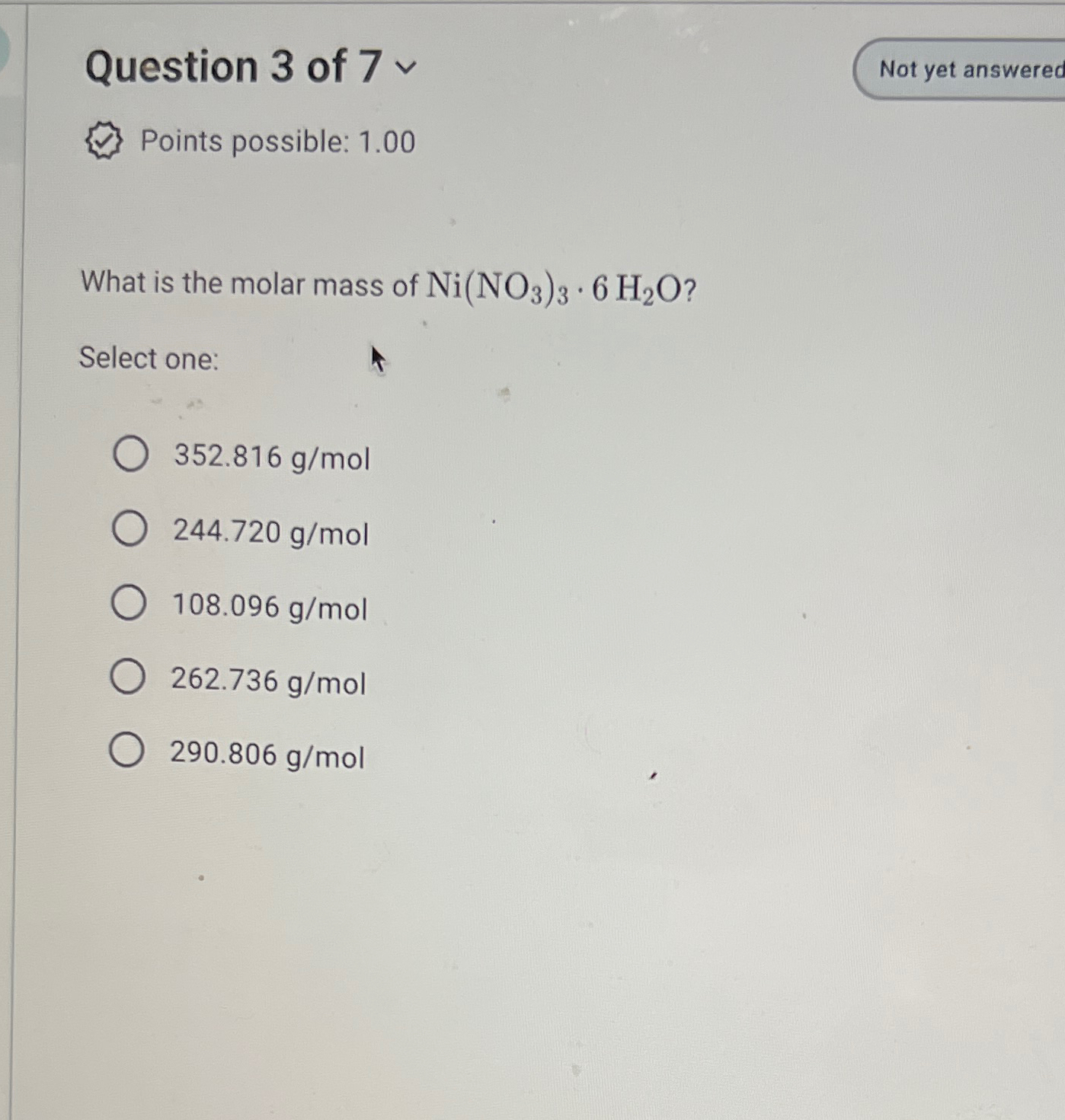 Solved Question 3 ﻿of 7Points possible: 1.00What is the | Chegg.com