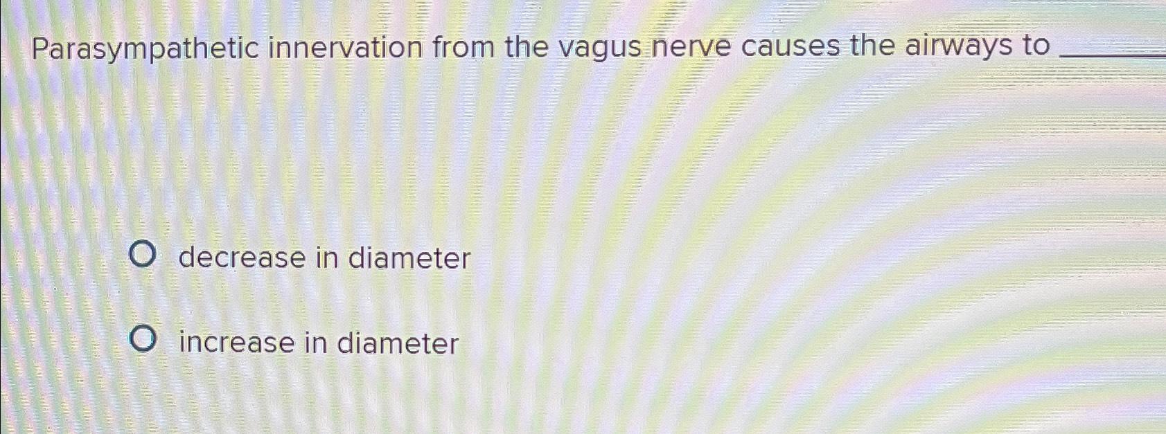 Solved Parasympathetic innervation from the vagus nerve | Chegg.com