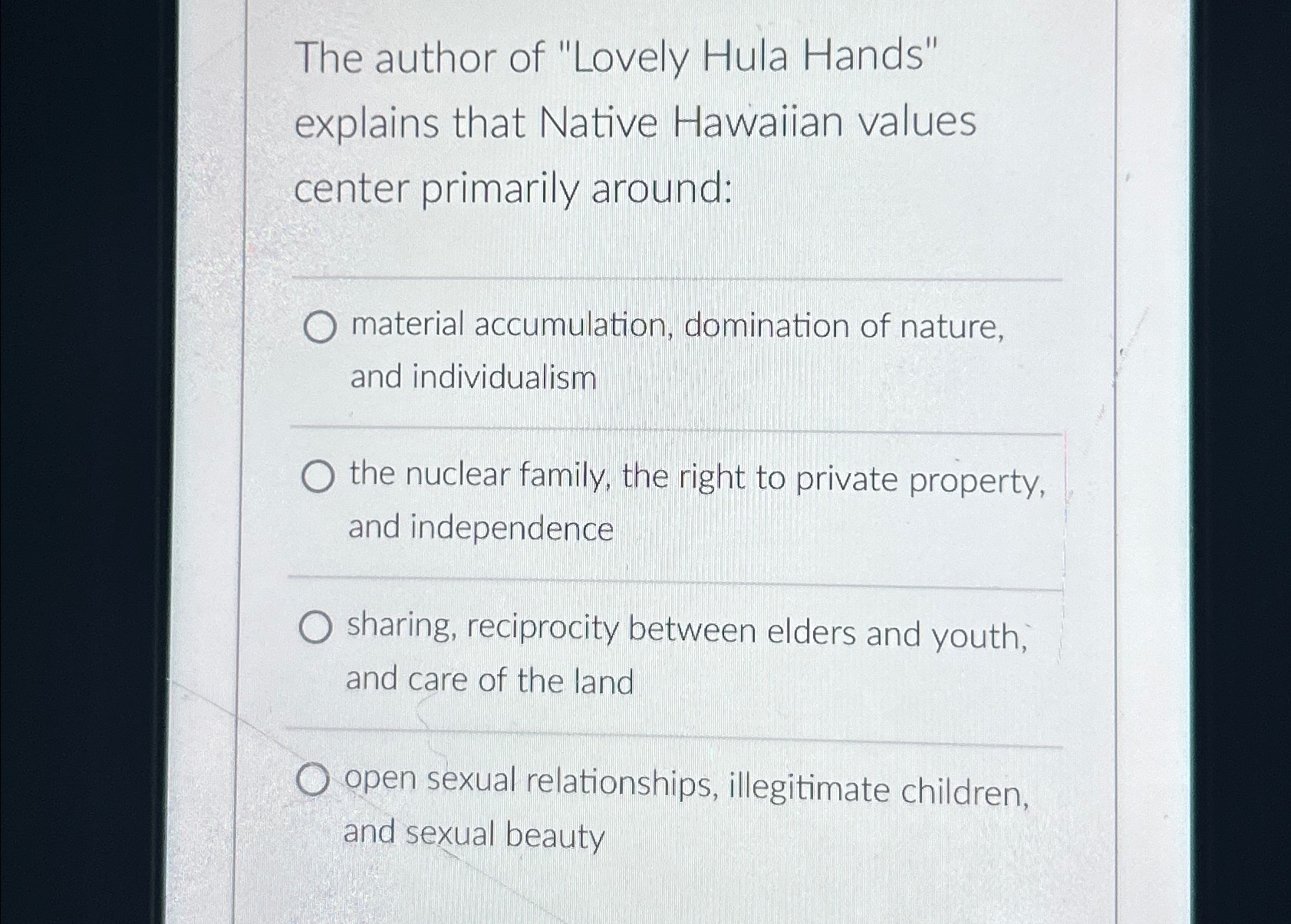 Solved The author of "Lovely Hula Hands" explains that | Chegg.com