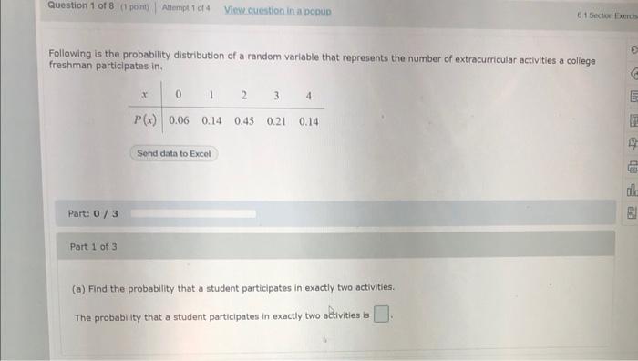 Solved Follawing is the probability distribution of a random | Chegg.com