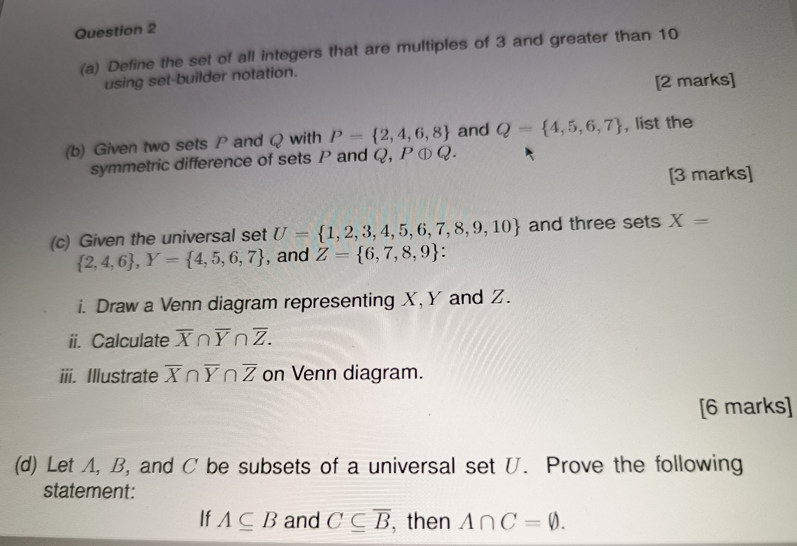 Solved Question 2(a) ﻿Define the set of all integers that | Chegg.com