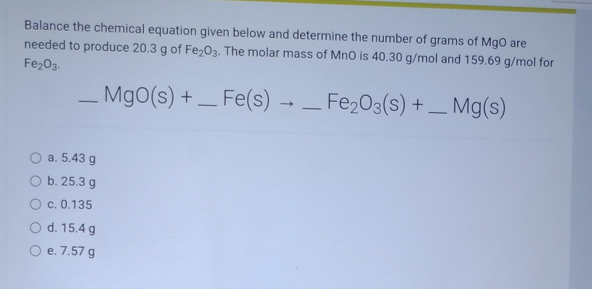 Solved Balance the chemical equation given below and | Chegg.com