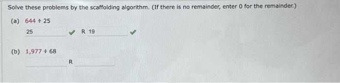Solved Solve these problems by the scaffolding algorithm. | Chegg.com