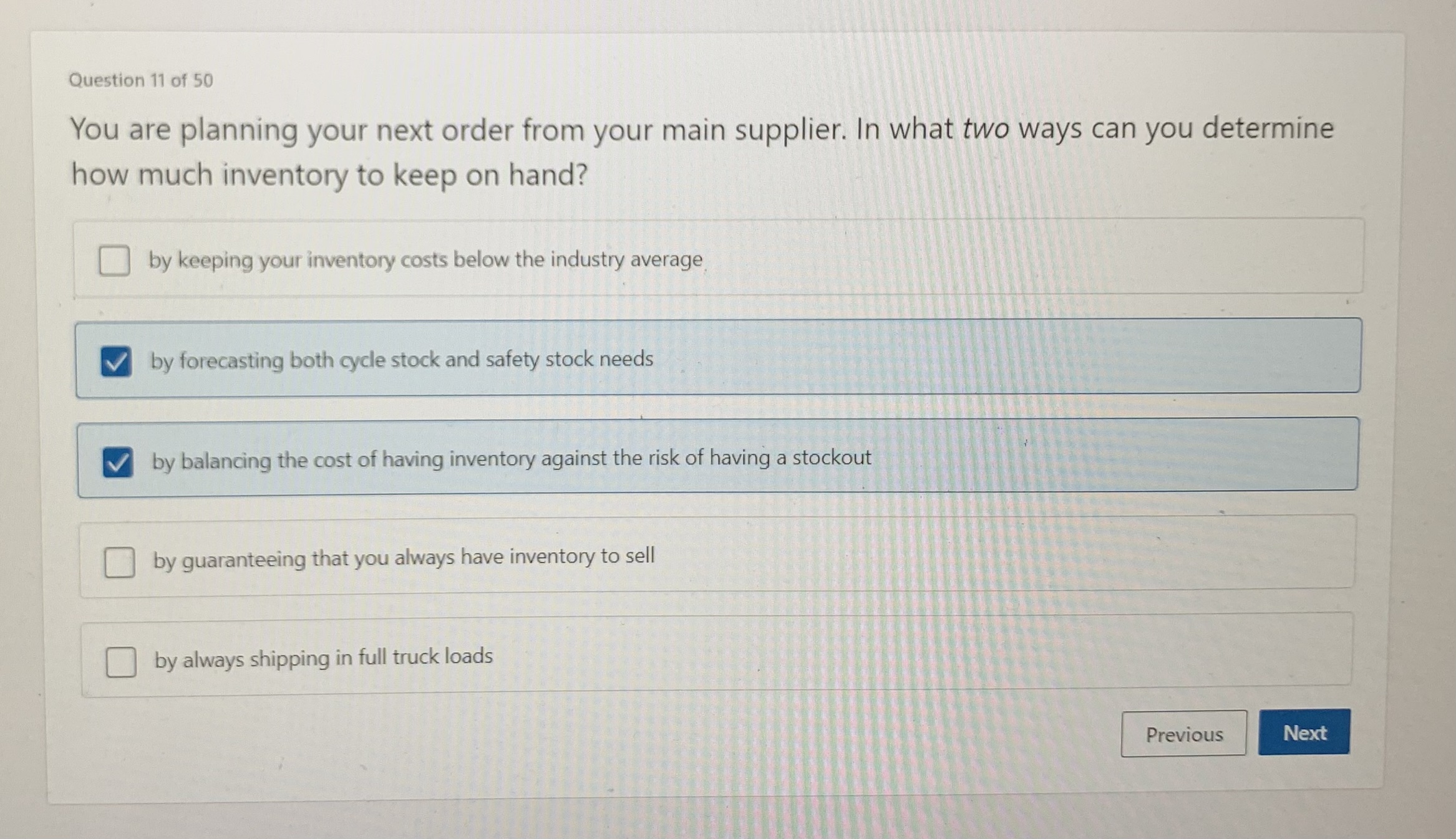 Solved You are planning your next order from your main | Chegg.com