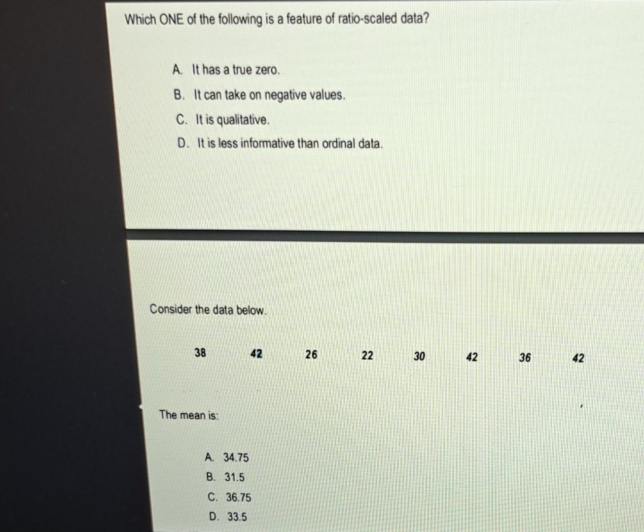 Solved Which ONE of the following is a feature of | Chegg.com