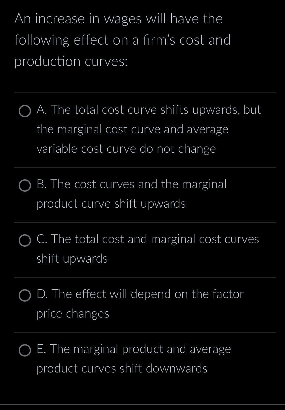 Solved An increase in wages will have the following effect | Chegg.com