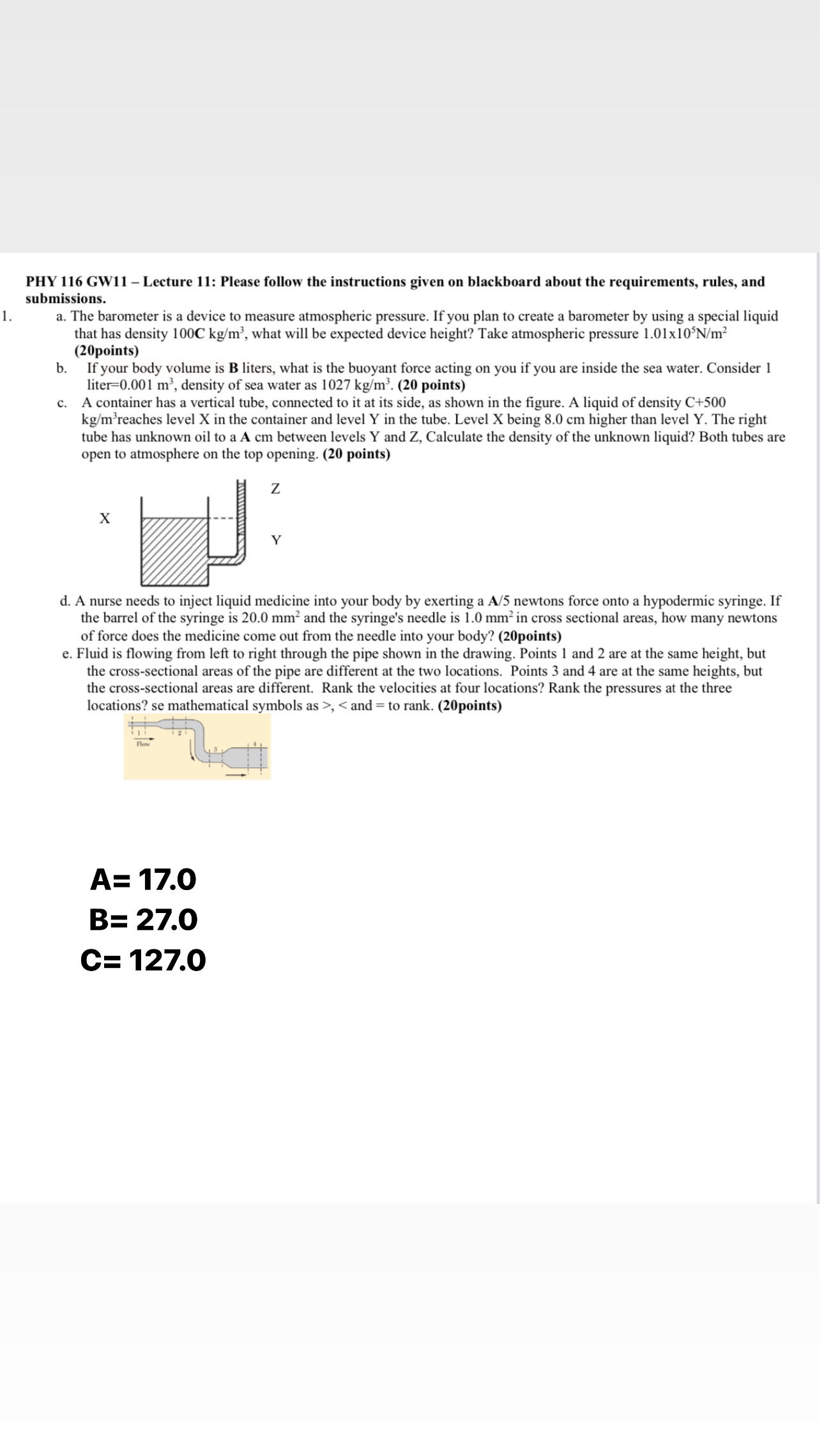 Solved PHY 116 ﻿GW11 - ﻿Lecture 11: Please follow the | Chegg.com