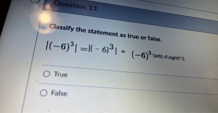 Solved Classify the statement as true or false. | Chegg.com