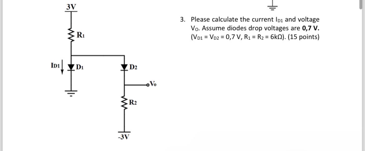 Solved by an EXPERT Please calculate the current ID1 ﻿and voltage Vo. | Chegg.com