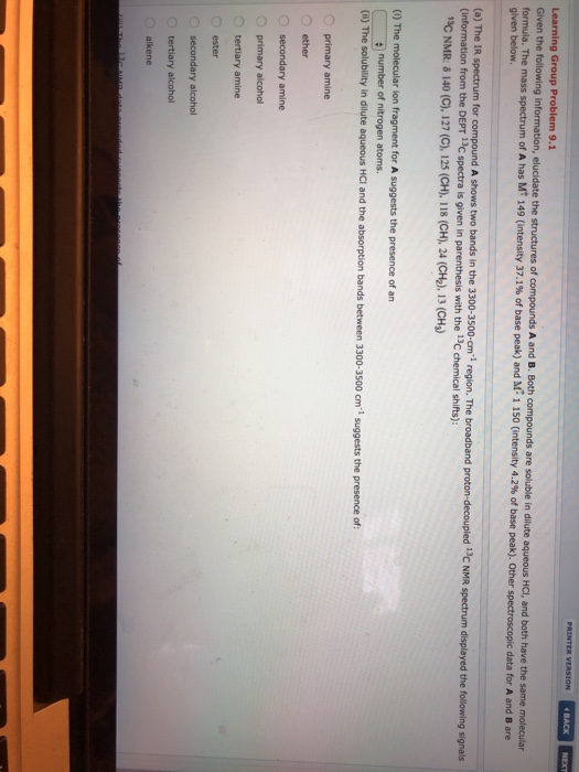 Solved PRINTER VERSION BACK NEXT Learning Group Problem 9.2 | Chegg.com