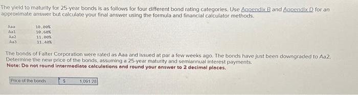 Solved the yield to maturity for 25-year bonds is as follows | Chegg.com