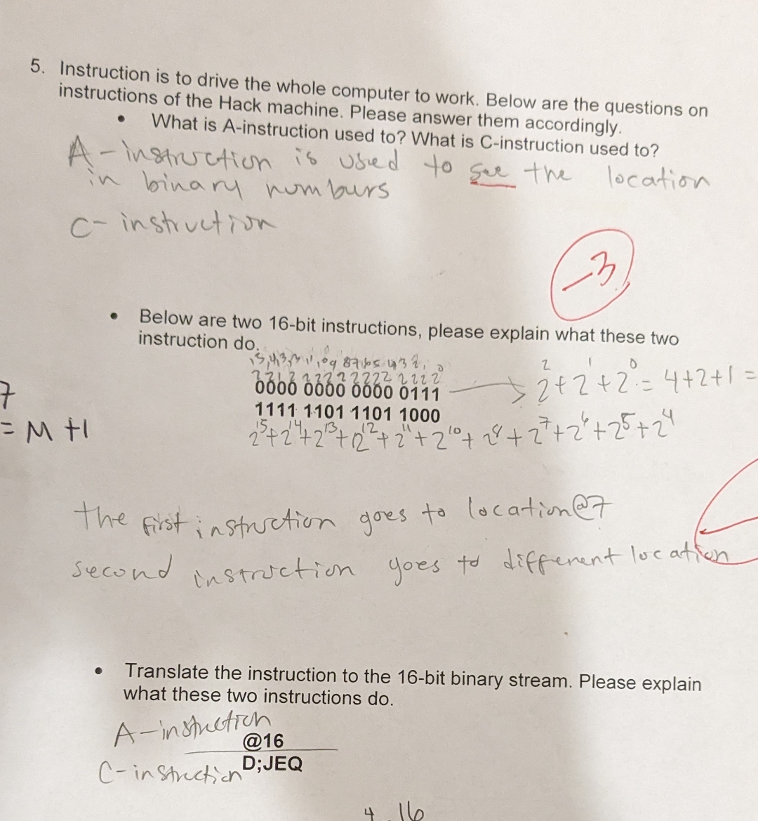 Solved Instruction is to drive the whole computer to work. | Chegg.com