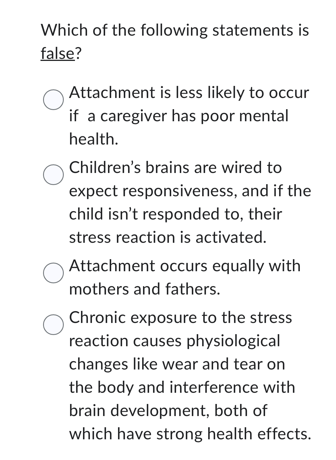Solved Which of the following statements is false?Attachment | Chegg.com