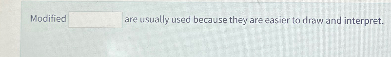 Solved Modified are usually used because they are easier to | Chegg.com