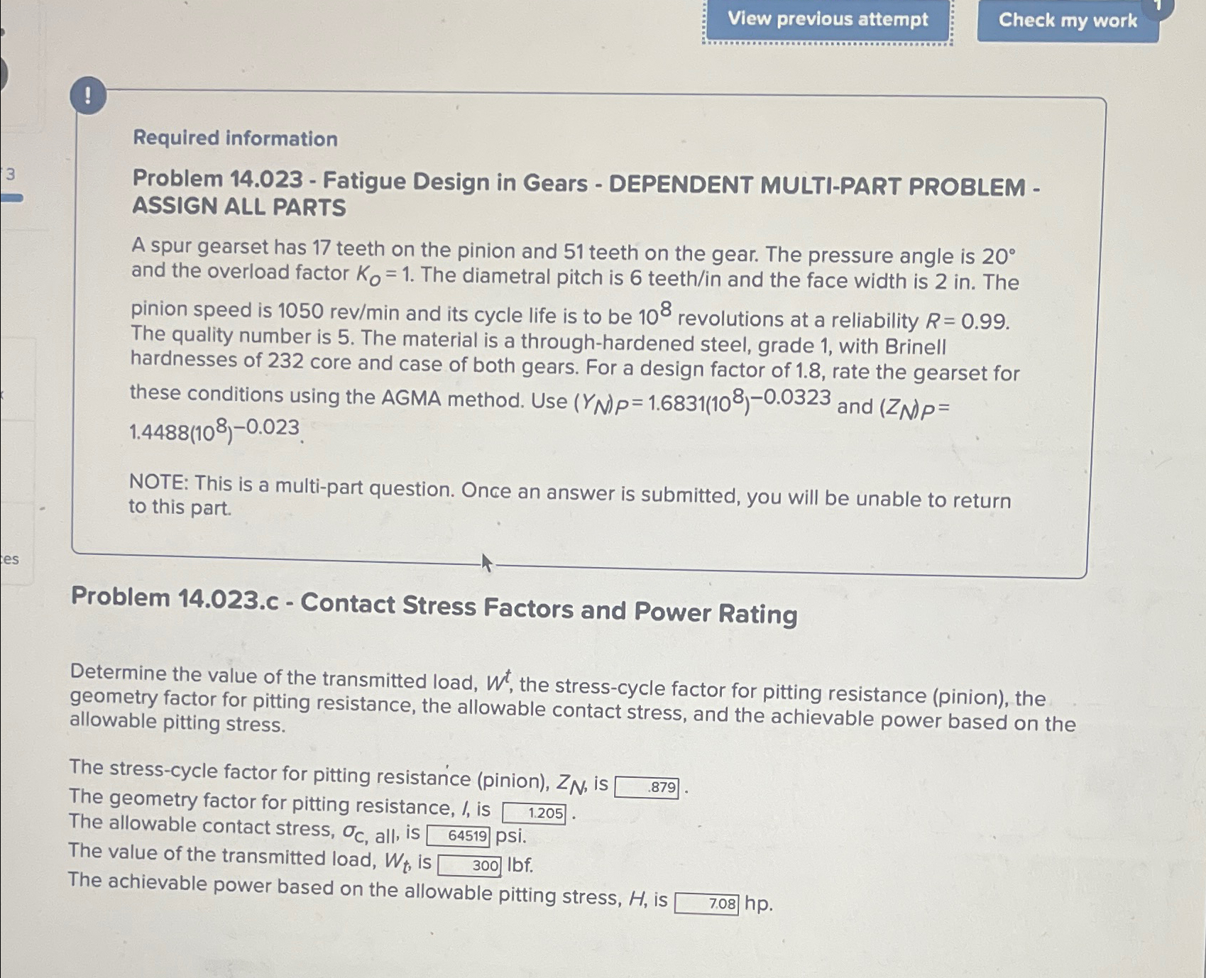 Solved View previous attempt!Required informationProblem | Chegg.com