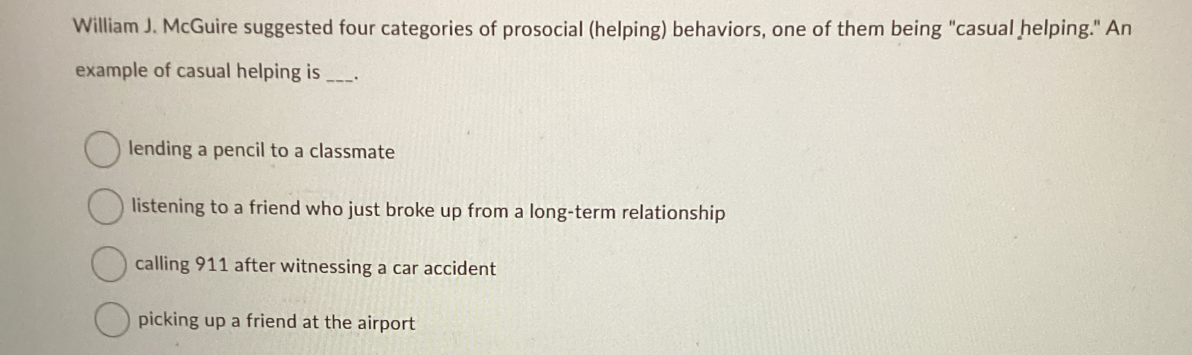 Solved William J. ﻿McGuire suggested four categories of | Chegg.com