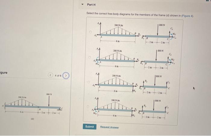 Solved y Part E Identify the two-force members in the frame | Chegg.com