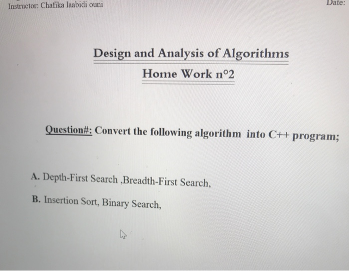 Solved Question#: Convert the following algorithm into C++ | Chegg.com