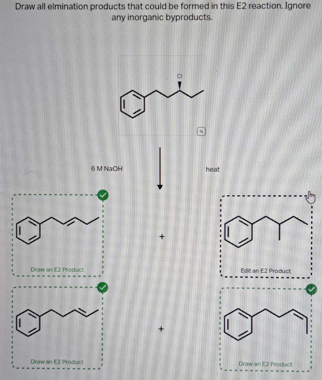 Solved Draw the product of the E2 reaction shown below. | Chegg.com