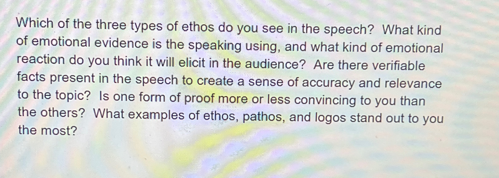Solved Which of the three types of ethos do you see in the | Chegg.com