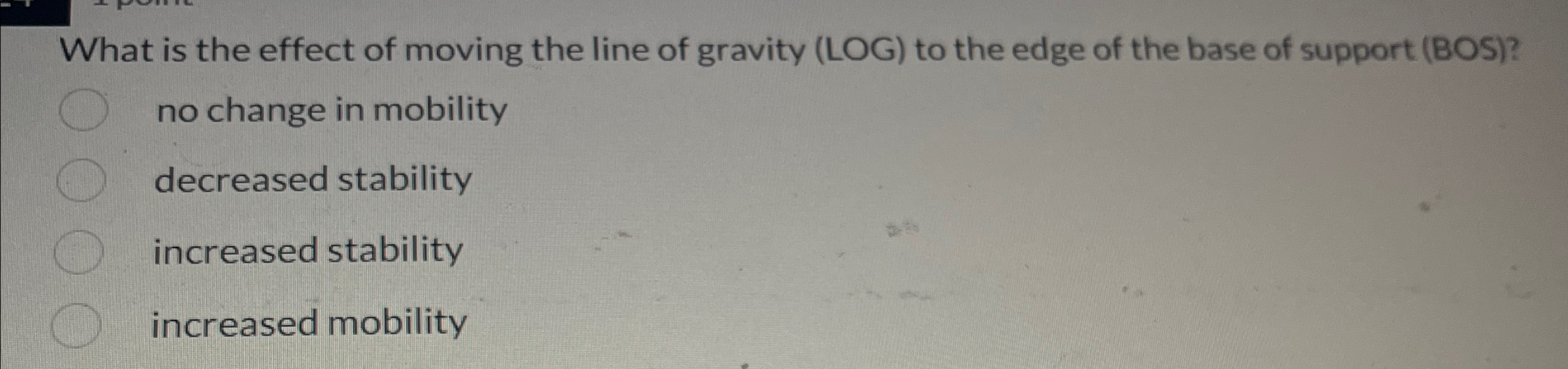 Solved What is the effect of moving the line of gravity | Chegg.com