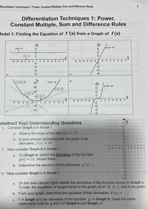 Solved ifferentiation Techniques 1: Power, Constant | Chegg.com
