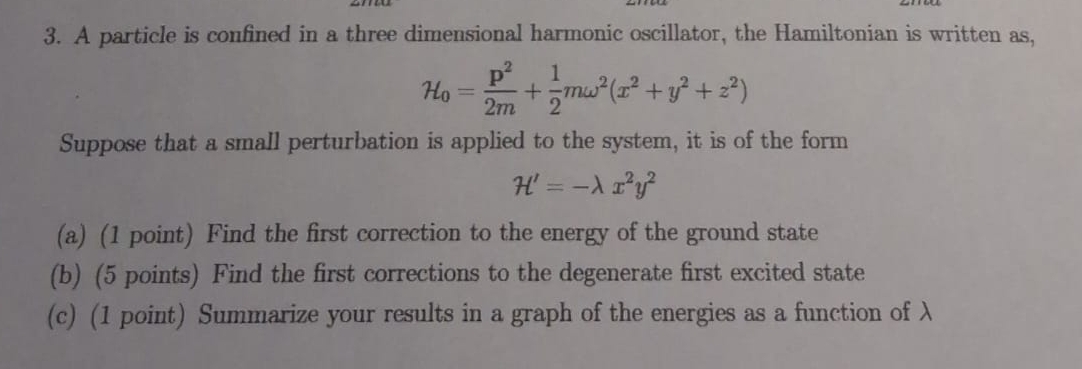 Solved A particle is confined in a three dimensional | Chegg.com
