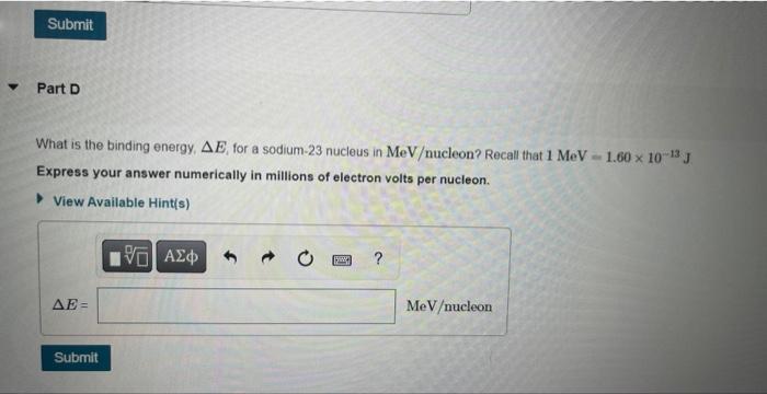 Solved ± Calculating Mass Defect and Nuclear Binding Einergy | Chegg.com