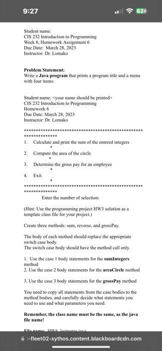 Solved Hint Use The Programming Project Hw3 Solution As A 7386