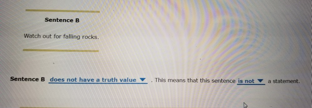 Solved Sentence B Watch out for falling rocks. Sentence B | Chegg.com
