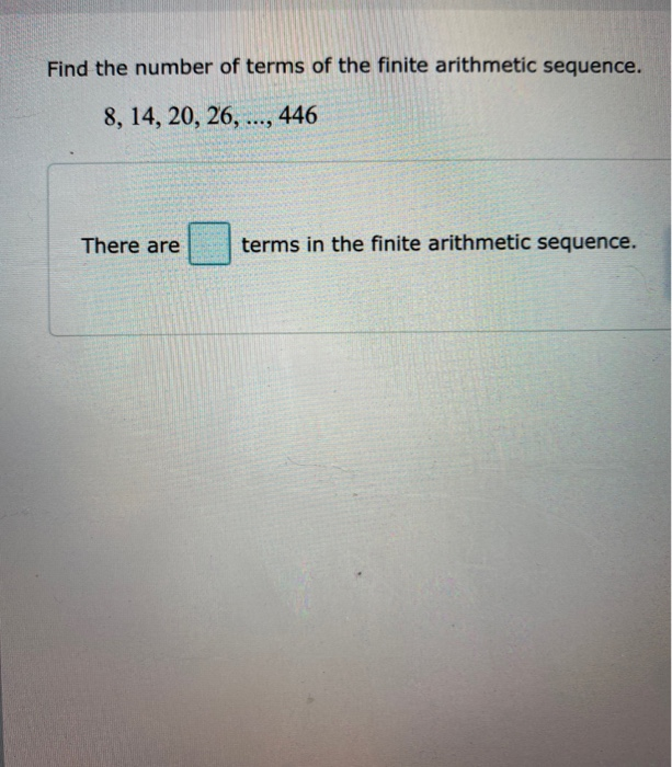 Solved Find The Number Of Terms Of The Finite Arithmetic