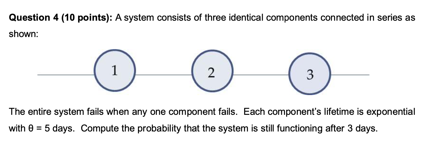 Solved Question 4 (10 ﻿points): A system consists of three | Chegg.com