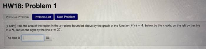 Solved HW18: Problem 1 Previous Problem Problem List Next | Chegg.com