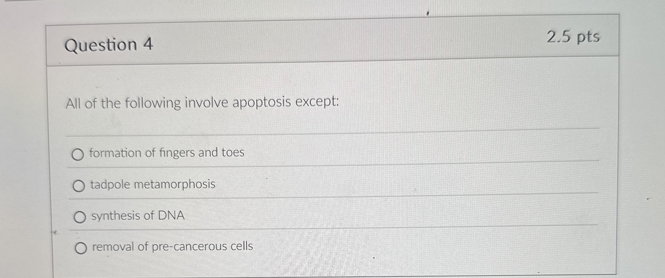 Solved Question 4All of the following involve apoptosis | Chegg.com