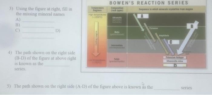 Solved 3) Using the figure at right, fill in the missing | Chegg.com
