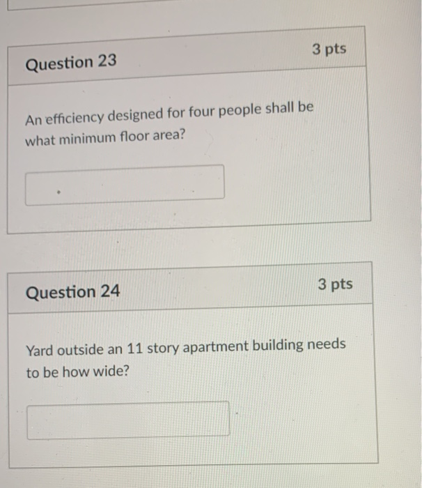 Solved 3 pts Question 23 An efficiency designed for four | Chegg.com Solved 3 pts Question 23 An efficiency designed for four | Chegg.com