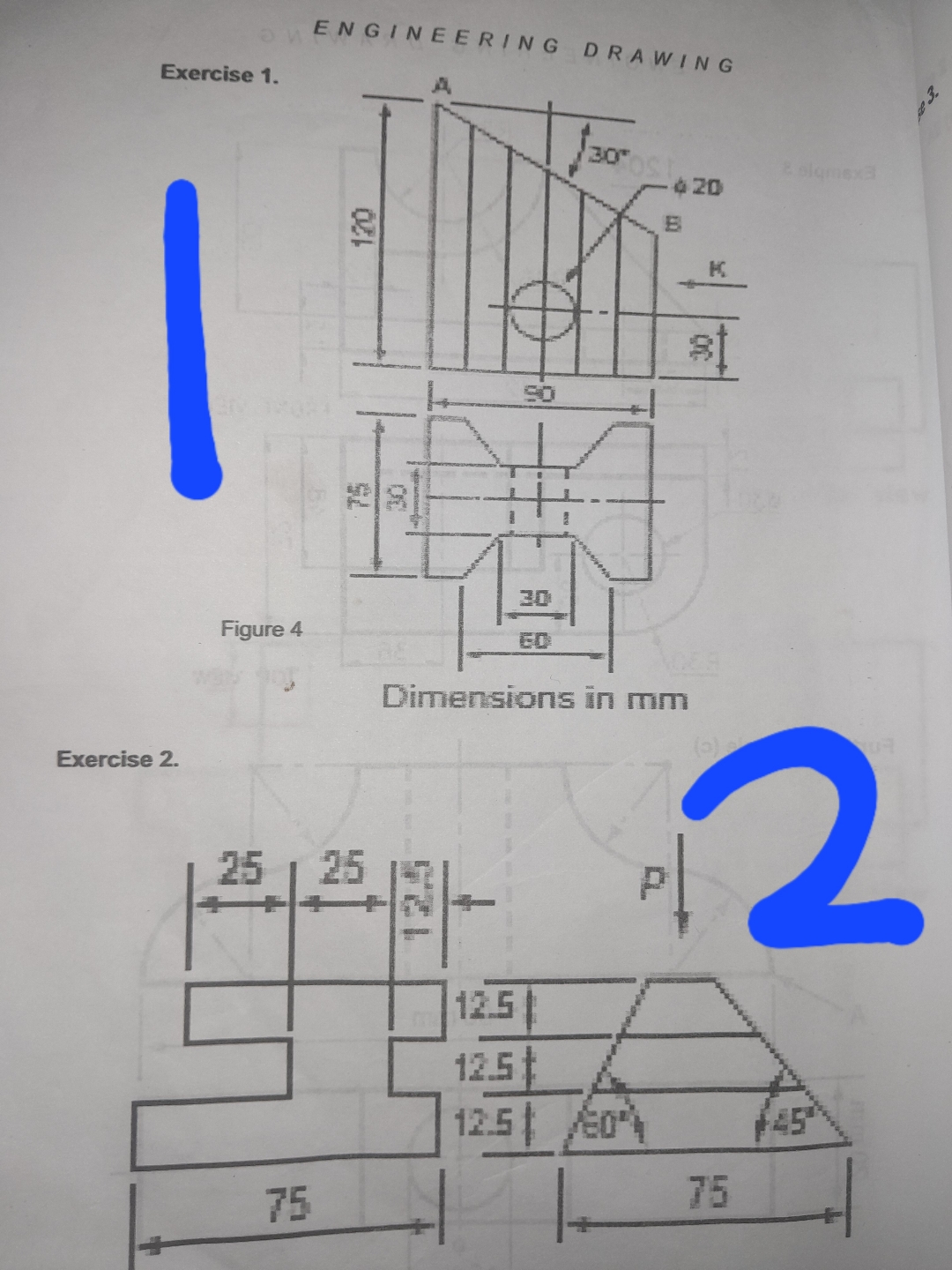 Solved ENGINEERING DRAWING1. ﻿Reproduce the ISOMETRIC | Chegg.com