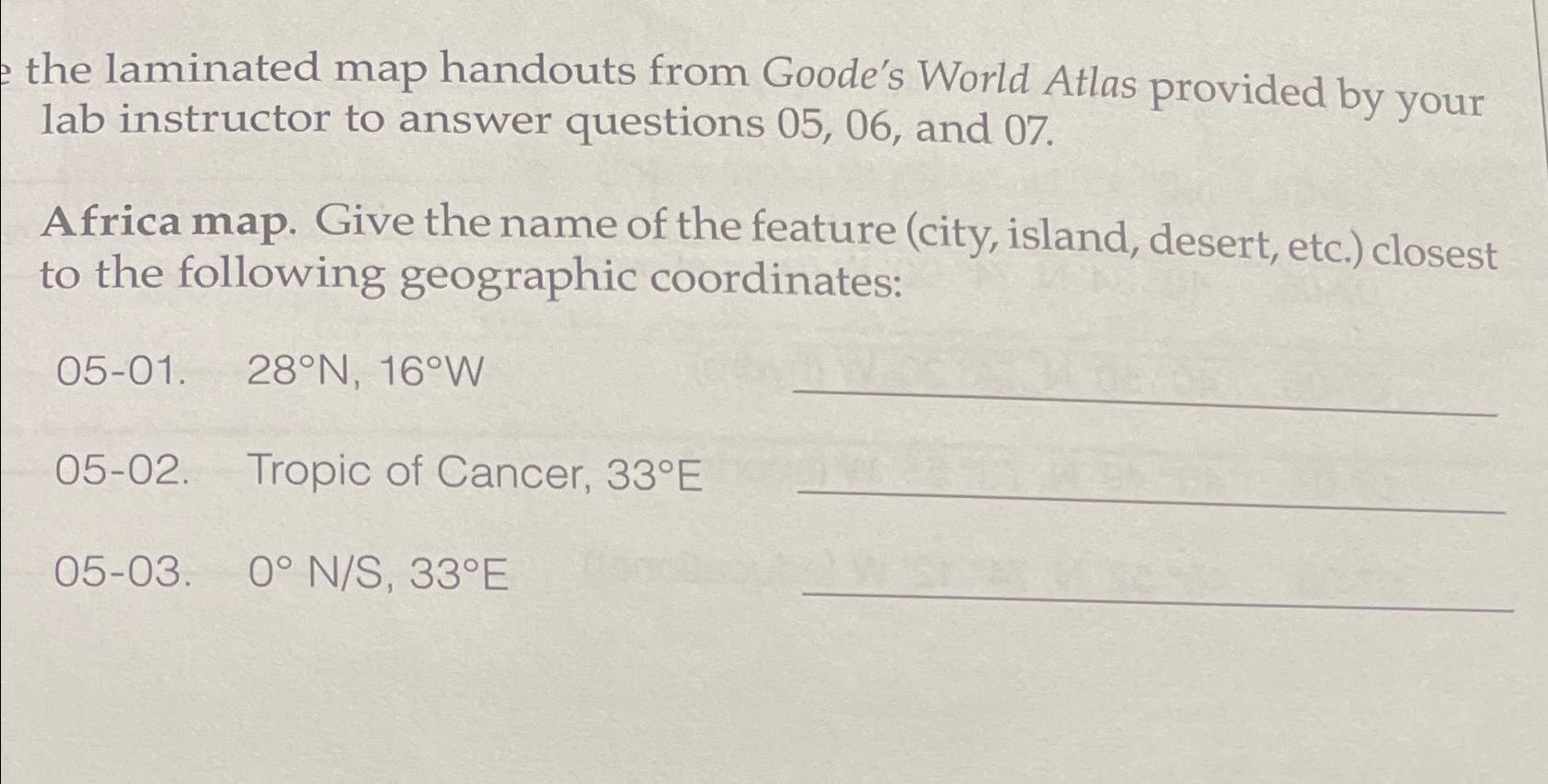 Solved the laminated map handouts from Goode's World Atlas | Chegg.com