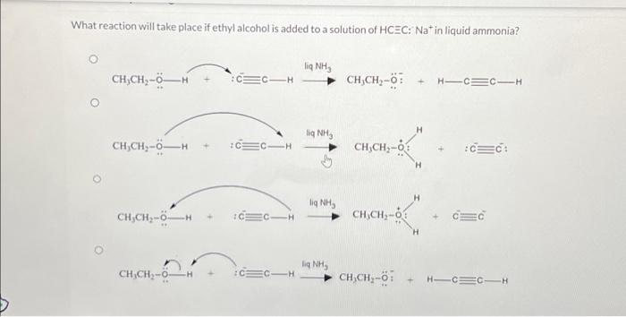 Solved What reaction will take place if ethyl alcohol is | Chegg.com