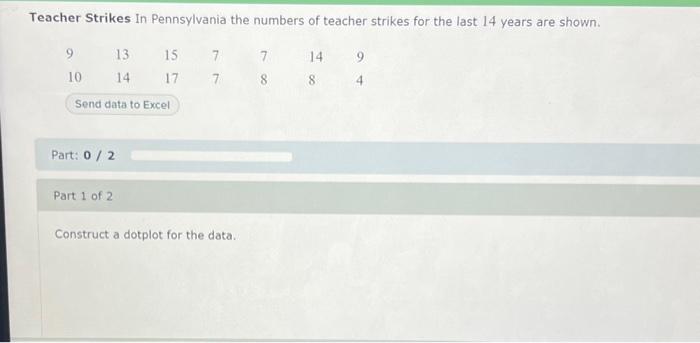 Solved Teacher Strikes In Pennsylvania the numbers of | Chegg.com