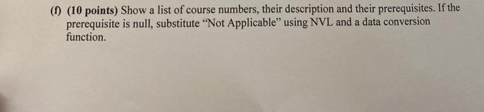 10 points). List the sections taught by | Chegg.com