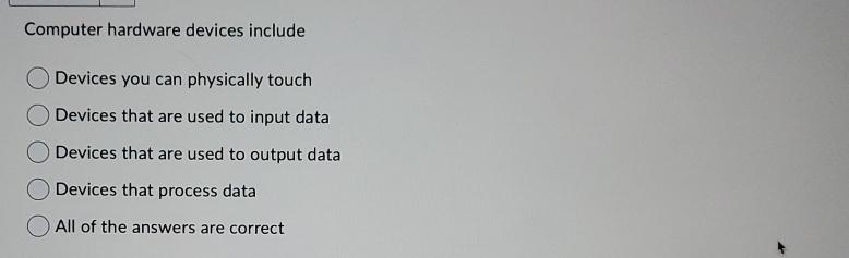Solved Computer hardware devices includeDevices you can | Chegg.com