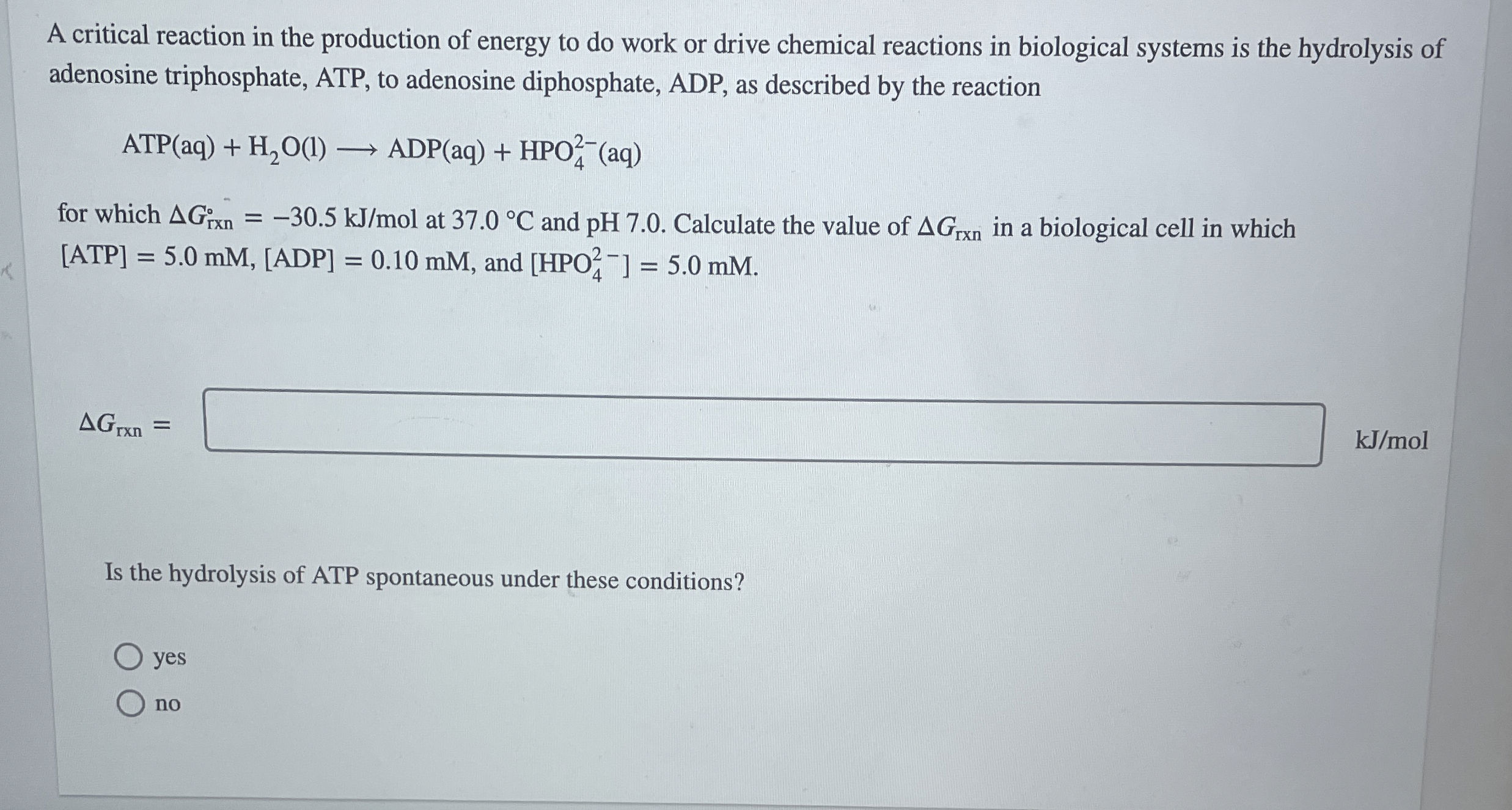 Solved A critical reaction in the production of energy to do | Chegg.com