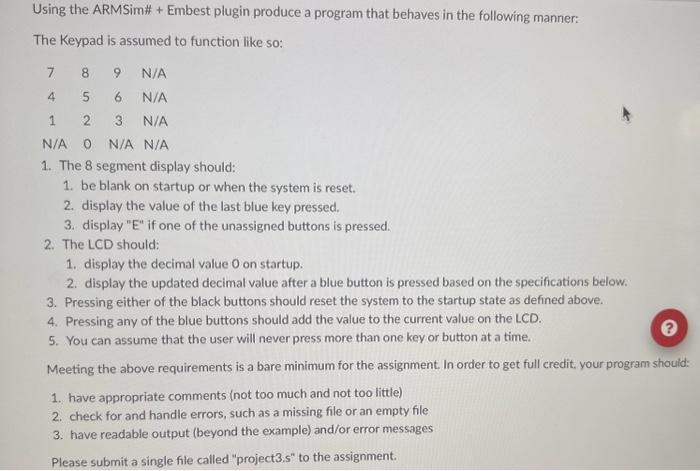 Solved Using the ARMSim\# + Embest plugin produce a program | Chegg.com