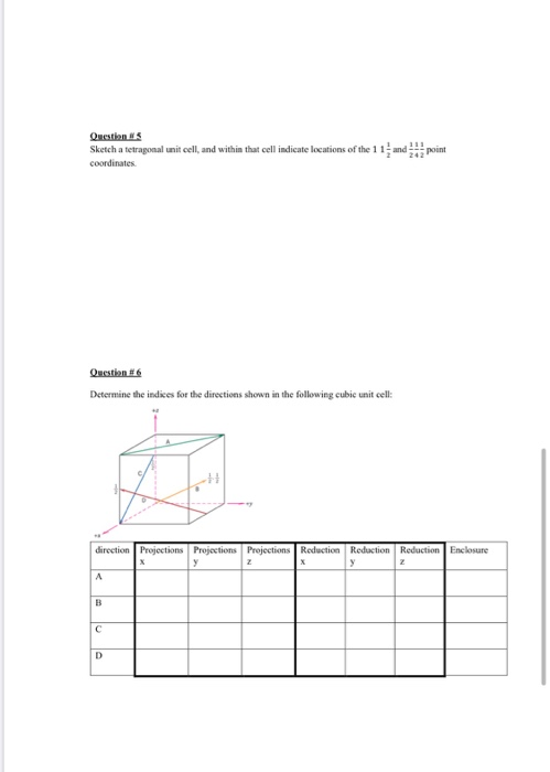 Solved Questions Sketch a tetragonal unit cell, and within | Chegg.com